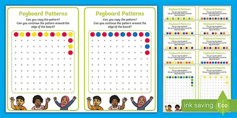 Editable Pegboard Complete The Pattern Cards Teacher Made