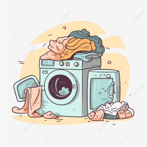 Gambar Mesin Basuh Kartun Washing Machine Cartoon Vec