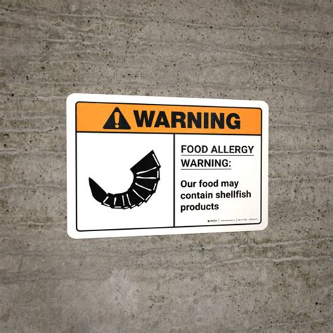 Warning Food Allergy Warning Our Food May Contain Shellfish With
