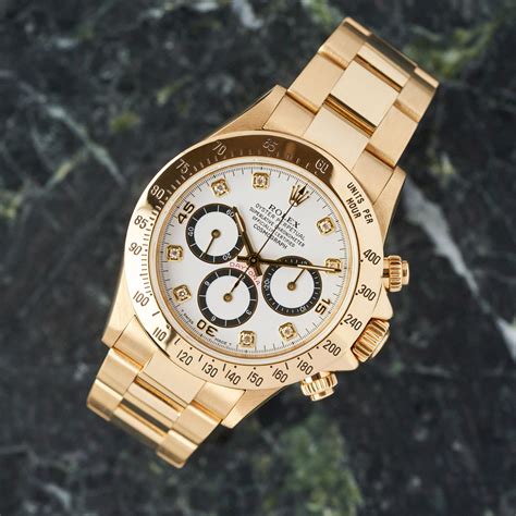 Rolex Daytona 16528 6 Inverted White Dial Factory Diamond Indexes