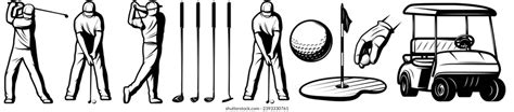 Golf Elements Collection Set Vector Stock Vector Royalty Free