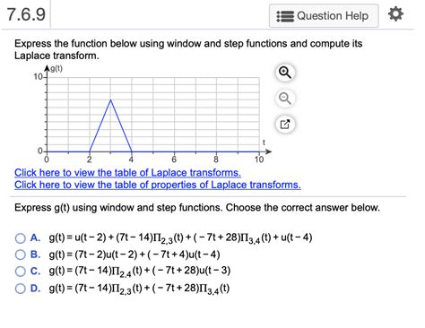 Solved 769 Question Help Express The Function Below Using