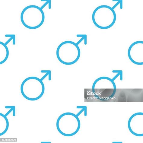 블루 남성 기호 화살표로 원을 그리는 다 남성적인 성별에 속합니다 매끄러운 패턴 벡터 일러스트레이션 Eps10 0명에 대한 스톡