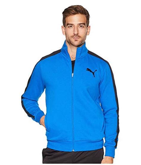 Puma Mens Fleece Core Track Jacket In Blue Modesens Puma Sport