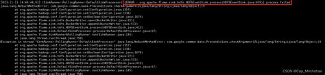 Flume启动报错， Error Orgapacheflumesinkhdfshdfseventsinkprocess