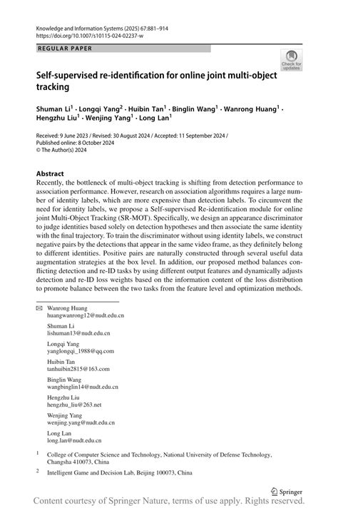Pdf Self Supervised Re Identification For Online Joint Multi Object