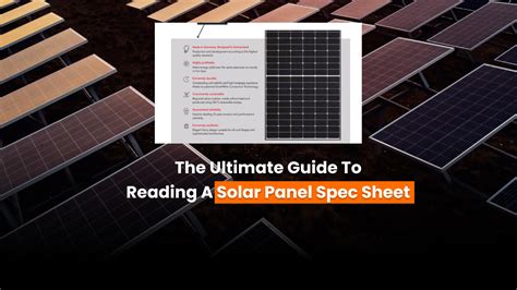 How To Read A Solar Panel Spec Sheet A Complete Guide