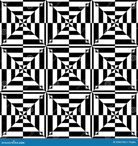 Op Art Design Seamless Geometric Pattern Stock Vector Illustration