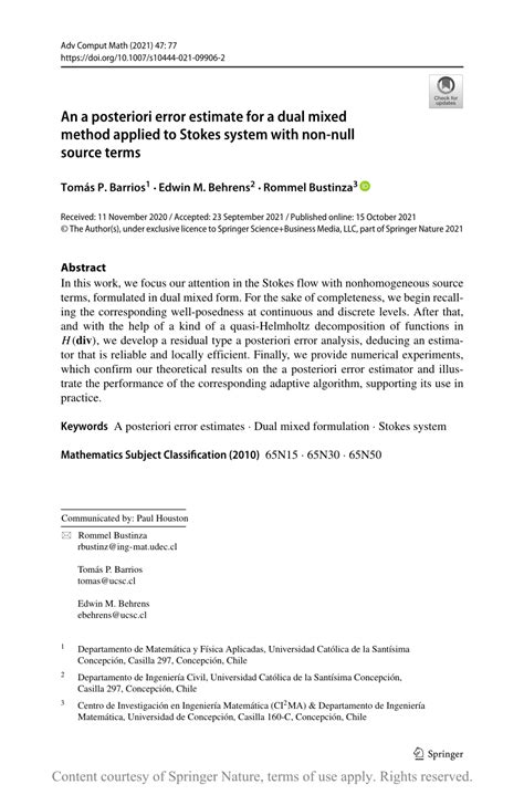 An A Posteriori Error Estimate For A Dual Mixed Method Applied To