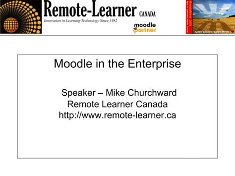 Moodle In The Enterprise Ppt Computing Technology And Computing
