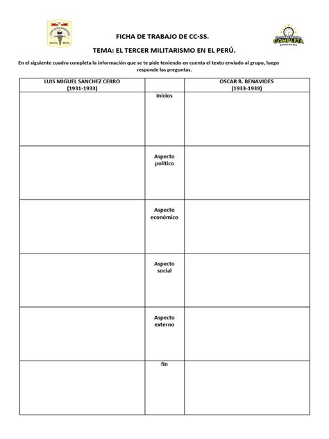 Ficha De Trabajo De Cc Ss Job Pdf