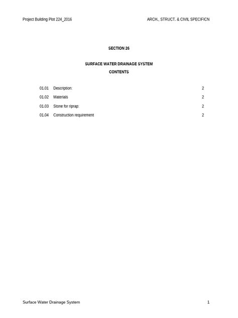 Section 26surface Water Drainage System Pdf Concrete Building