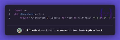Colintheshark S Solution For Acronym In Python On Exercism