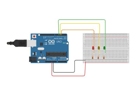 circuit design task 2 traffic light tinkercad