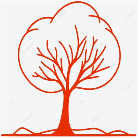 Silhouette Red Tree Vector Lining Art Silhouette Red Tree Silhouette