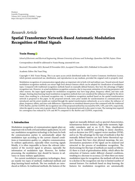 Pdf Spatial Transformer Network Based Automatic Modulation