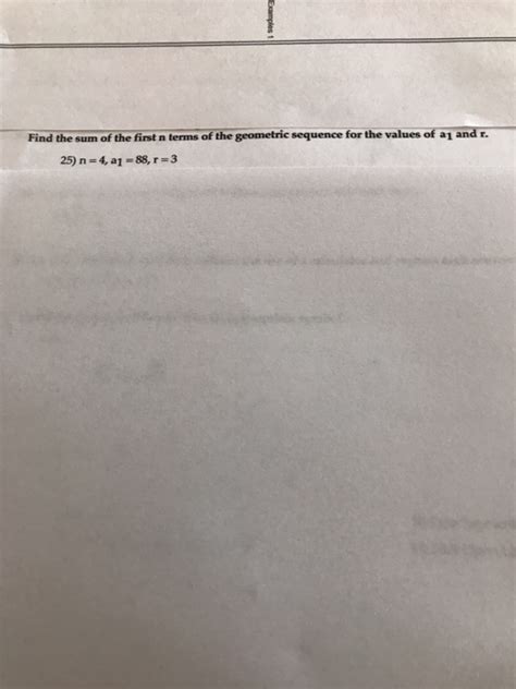 Solved Find The Sum Of The First N Terms Of The Geometric