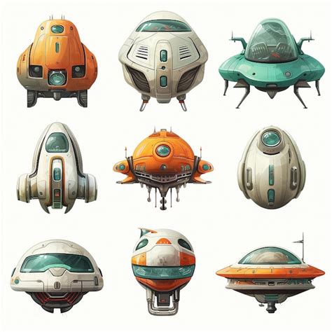 premium vector spaceship collection
