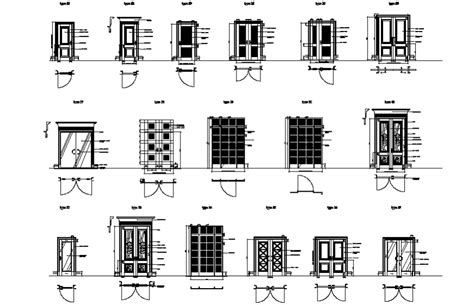 Dynamic Multiple Door Elevation Blocks Cad Drawing Details Dwg File