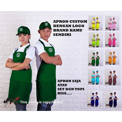 Jual Apron Custom Apron Barista Custom Apron Celemek Bordir Sablon Custom Seragam Cafe