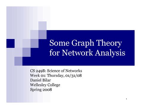 Graph Theory Network Theory Lecture Slides Cs 249 Docsity