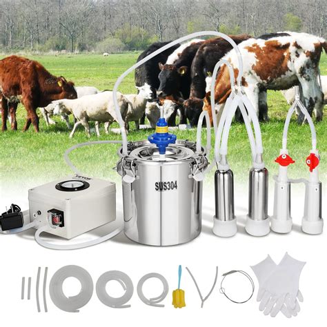 Vevor Goat Milking Machine 6 L 304 Stainless Steel Bucket Electric