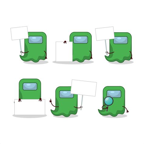 Ghost Among Us Green Cartoon Character Bring Information Board 24522644