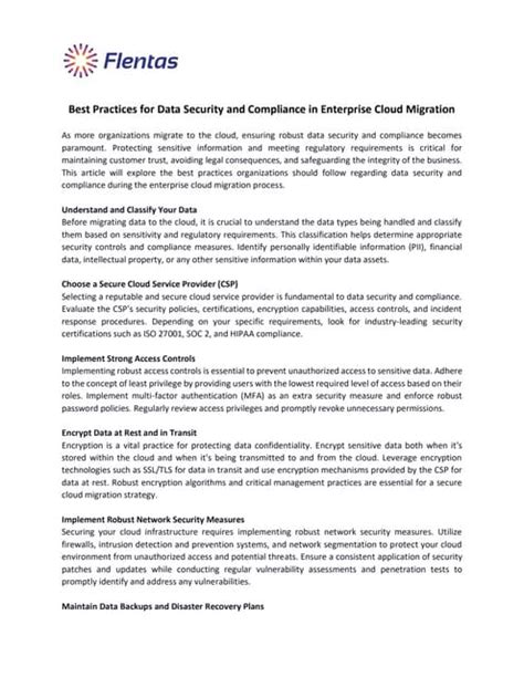Data Security And Compliance In Enterprise Cloud Migration Pdf