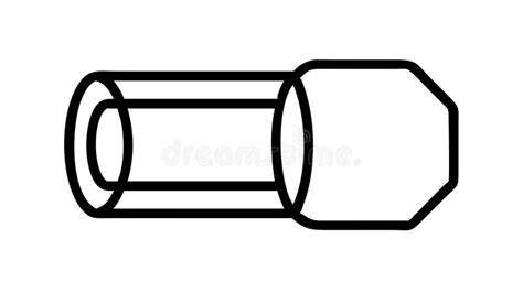 Short Cylindrical Object Icon For Pipe Or Connector Vector Design