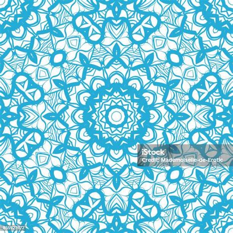 장식 완벽 한 꽃 패턴입니다 벡터 일러스트 레이 션 블루 색상입니다 직물 초대 배경 벽지에 대 한 디자인 요소 인쇄 0명에 대한 스톡 벡터 아트 및 기타 이미지 Istock