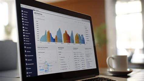 A Close Up View Of A Laptop Displaying Colorful Graphs And Data