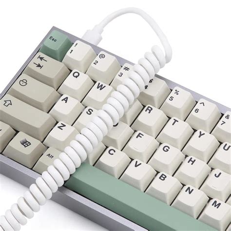 KBDfans Spiral Telephone Line Mechanical Keyboard Data Cable USB Type C Interface Grey