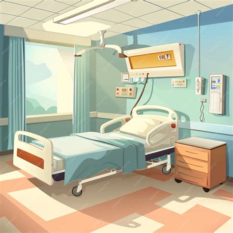 Hospital Room Cartoon Design Premium Ai Generated Image