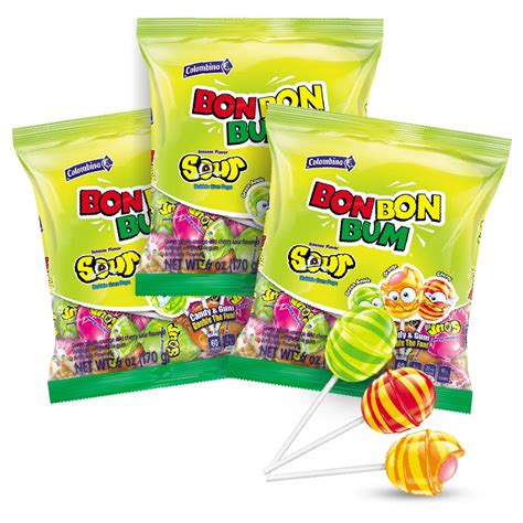 Colombina Bon Bon Bum Lollipops Wbubble Gum Center 3