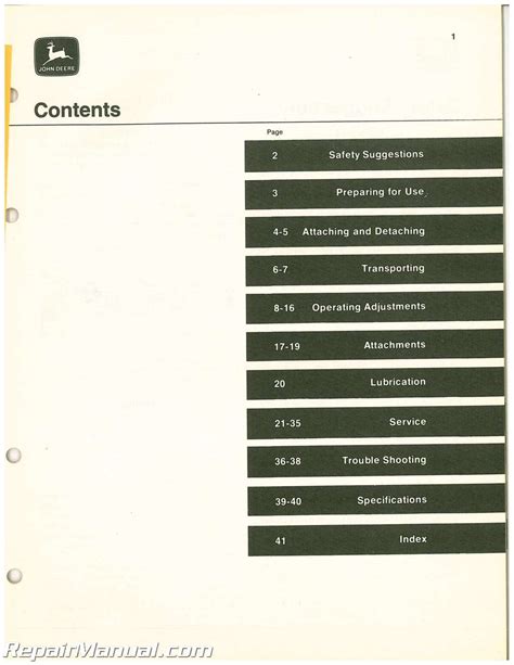 John Deere 310 Disk Operators Manual
