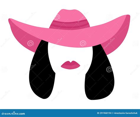 Retro Cowgirl In Pink Hat Pinkcore Stock Illustration Illustration