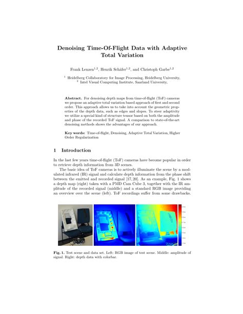 Pdf Denoising Time Of Flight Data With Adaptive Total Variation