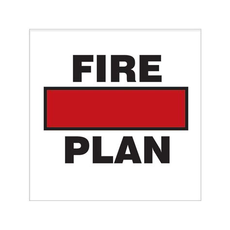 Fire Control Plan 150x150mm Material Symbol Photoluminescent Self
