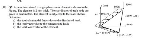 solved [10] q5 a two dimensional triangle plane stress