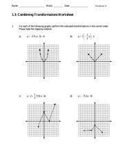 Combining Transformations Assignment Answers Name Block Date Pre Calculus