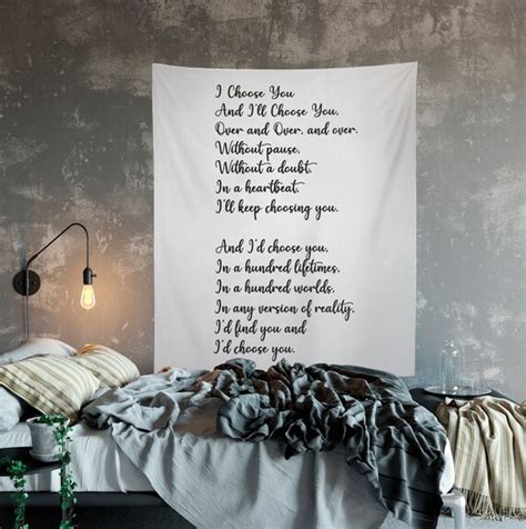 I Choose You Poem Tapestry Wedding Poem Love Poem Wall Etsy