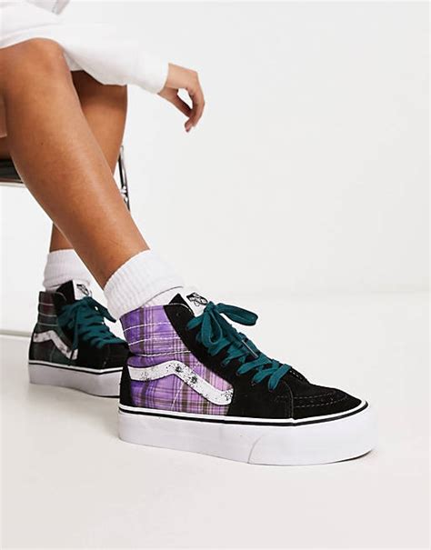 Vans Sk8 Hi Tapered Trainers In Purple And Black Asos