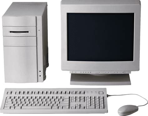 Classic Desktop Computer Setup In Monochrome Png Free Download