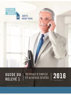 GUIDE DU RELEVÉ REVENUS DEMPLOI ET guide du relev
