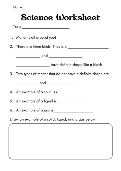 Science Worksheets For Third Grade Printable