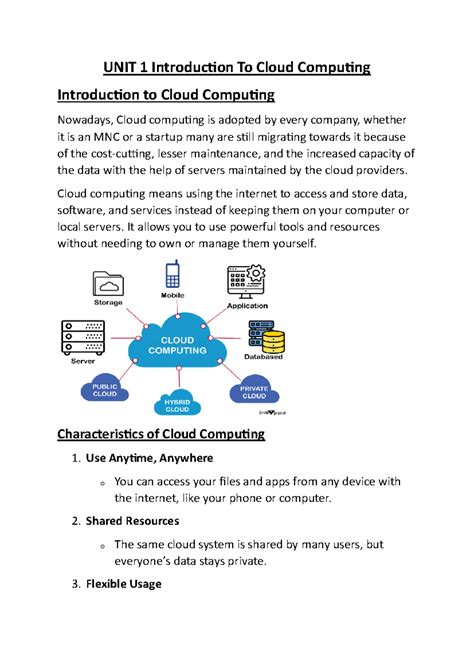 Cloud Computing Pp Notes Unit 1 Introduction To Cloud Computing