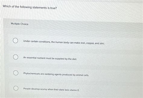 Solved Which Of The Following Statements Is Truemultiple