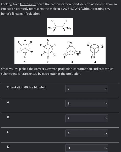 Solved Looking From Left To Right Down The Carbon Carbon Chegg