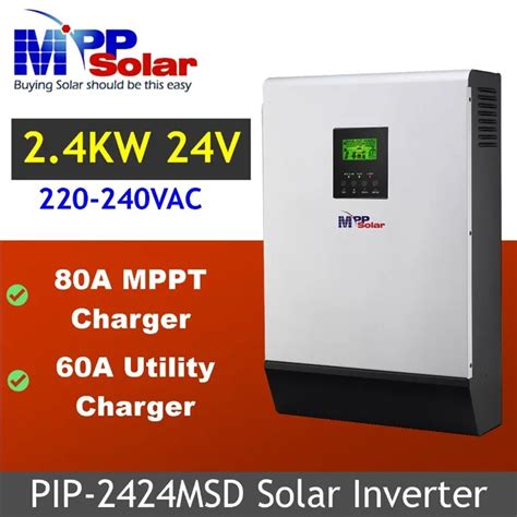 Pip2424msd Mppt Solar Inverter 3kva 2400w 24v 220v Solar Power Inverter