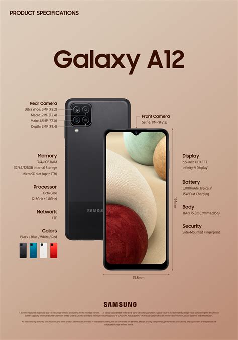 Specs Galaxy A12 Combines Samsungs Essential Features In A Versatile